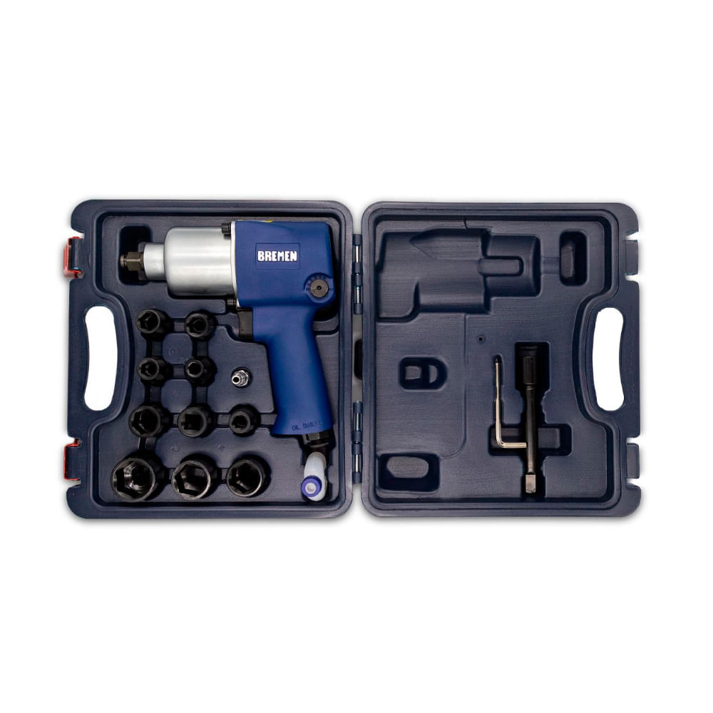 Neum.Llave De Impacto Enc. 1/2" Uso Intensivo Kit X 15Pzs Bremen® - Pelba
