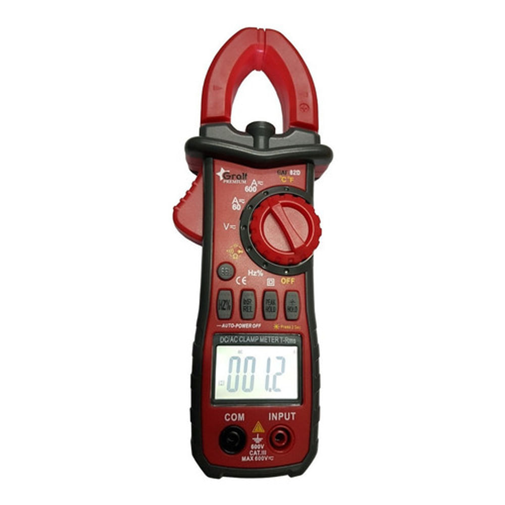 Pinza Amperimétrica Digital Gralf Gaf-82D 600A - Pelba
