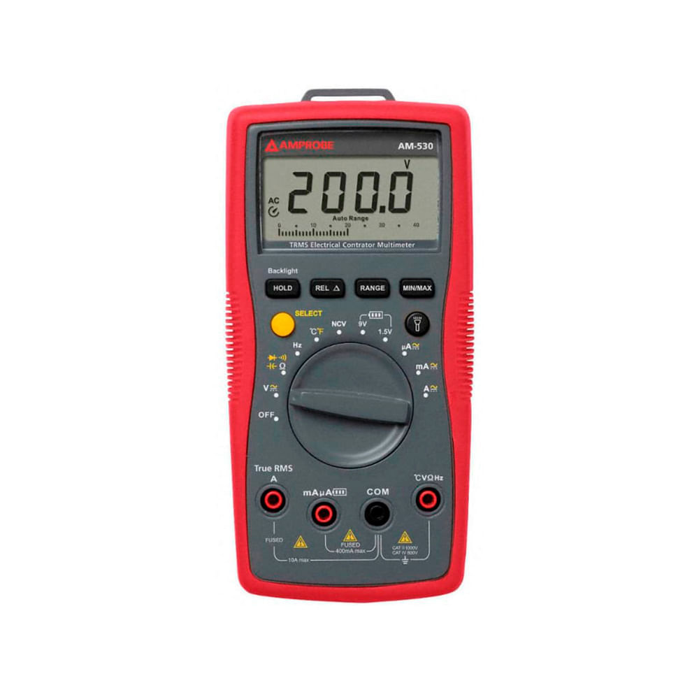 Multimetro Digital Basico Trms Para Soluciones Electricas C/Indicacion De Temperatura 10A 600Vca ...