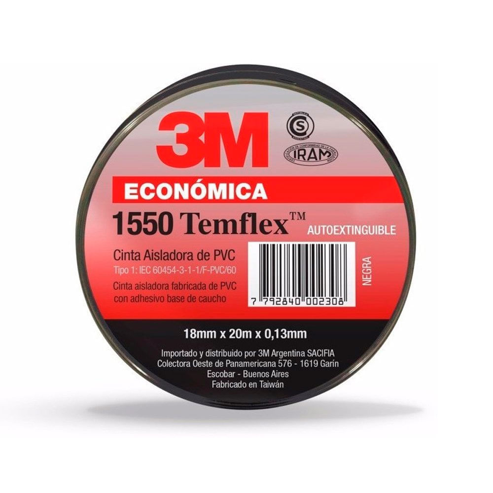 Cinta Aisladora Pvc 18Mmx20M Temflex 1550 Verde - Pelba