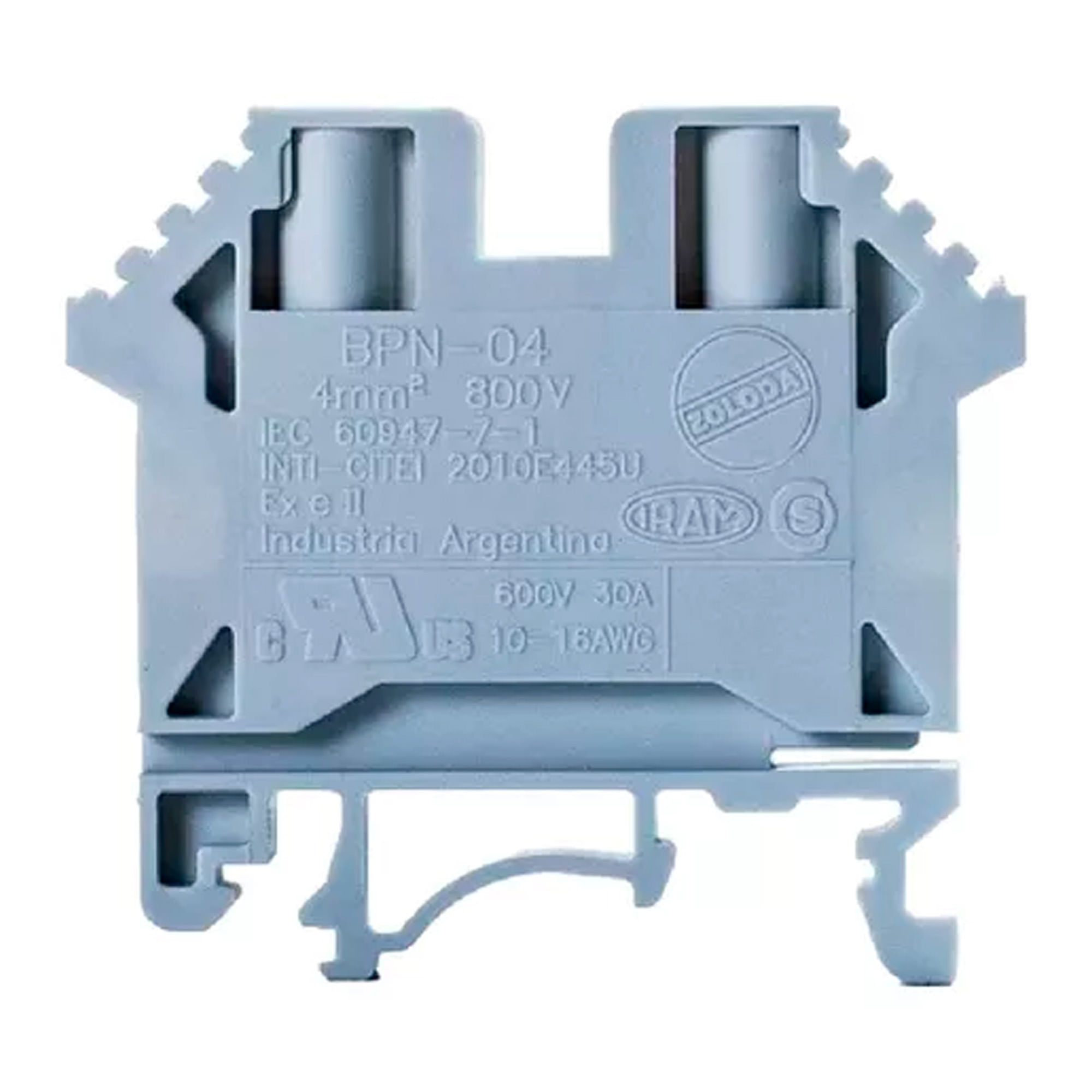 Bornera De Paso 4Mm Bpn Gris Zoloda Riel Din - Pelba